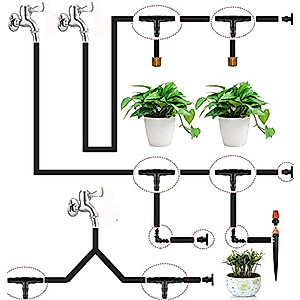 280 Pcs Barbed Connectors Irrigation Fittings Kit,Drip Irrigation Barbed Connectors 1/4''Tubing Fittings Kit for Flower Pot Garden Lawn(Straight Barbs,Single Barbs,Tees,Elbows,End Plug,4-Way Coupling)