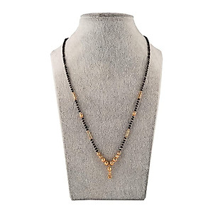 Aleafa Armlet Presents Gold Plated Combo of 3 Mangalsutra Necklace Pendant Tanmaniya Nallapusalu Black Bead Chain for Woman and Girls. #Aport-0746