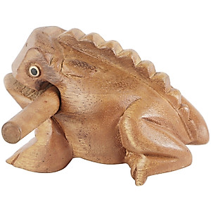 GPCT [Wooden Frog Croak Guiro Toy. 4 Inch Medium Size, Sophisticated Craftsmanship, Croaking [Loud Sound] Frog Percussion Instrument- (Mango Wood)