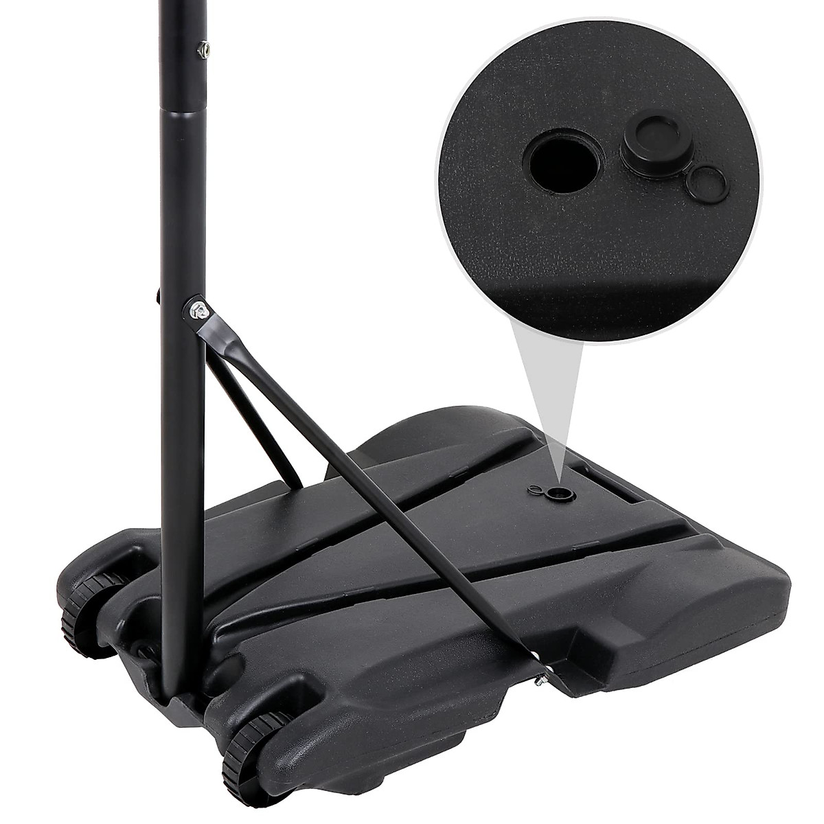 Portable Basketball Hoop for Kids Fun Yard Sports Height-Adjustable 5.4ft-7ft Goal 28" Mini Backboard System w/Wheels