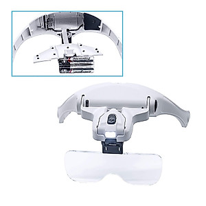Wallfire Head Magnifier Glasses Head Mount Magnifying Glasses with LED Light for Reading Professional Headband Magnifier Hands Free for Jewelers, Crafts