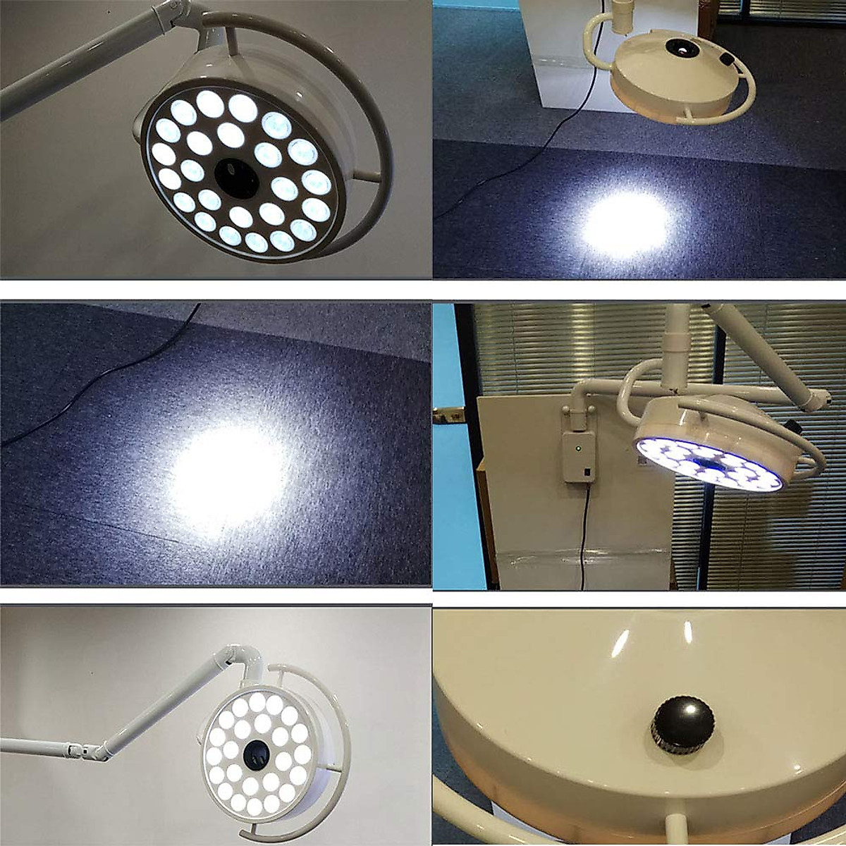 72W Hanging LED Surgical Exam Light Shadowless Lamp Pet Surgery Dental Department 24 Super Beads