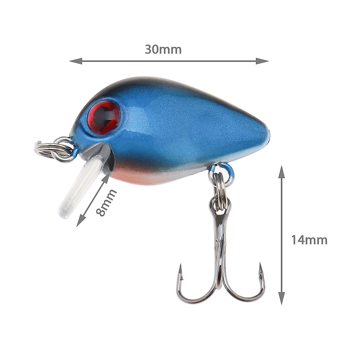 Create idea 10PCS Fishing Lures with Treble Hook Crankbaits Mini Artificial Fishing Hard Baits for Trout Bass Freshwater Saltwater Fishing Tackle Fishing Gear