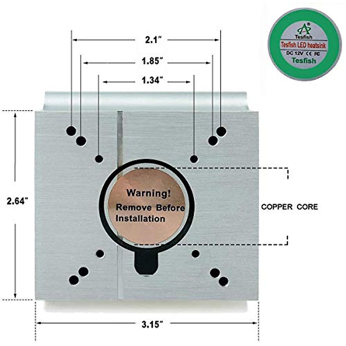 TX Aluminium Heatsink Cooling Fan+44mm Lens 60 Degree for 50W 100W LED Chip (Heatsink+60 Degree Lens)