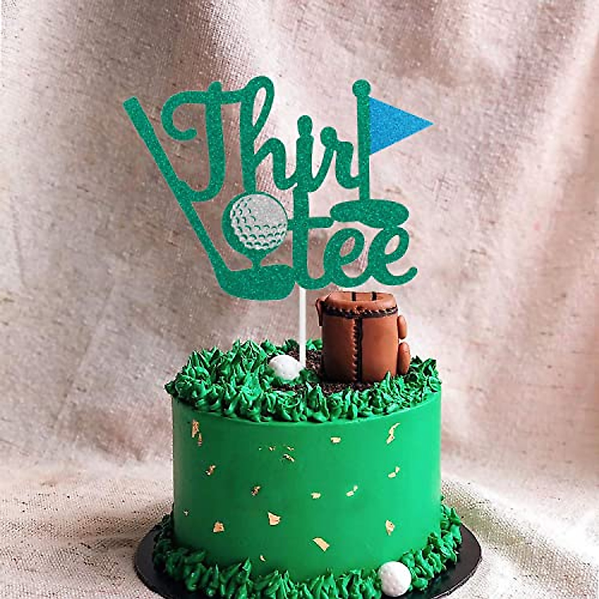 Thirtee Golf Happy 30th Birthday Cake Topper - Golf Ball Player Cake Topper For Men Sports 30th Birthday Party Supplies - Golf 30th Birthday Party Decoration for Golfer Fans