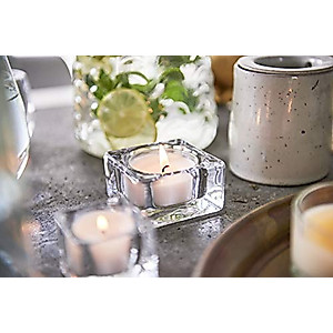 BOLSIUS 48 Unscented Tea Lights in Clear Cups - 8 Burn Hours - Premium European Quality - Consistent Smokeless Flame - 100% Cotton Wick - Dinner, Wedding, Party, Spa, Church, & Home Décor Tealights