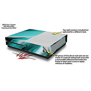 WraptorSkinz Decal Vinyl Skin Wrap Compatible with Xbox One S Console and Controllers - Paint Blend Teal