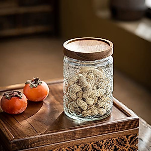 HolaJia Glass Jar with Lid – 24 oz Glass Storage Containers – Premium Jars with Airtight Lids for Coffee, Rice, Sugar – Decorative Cookie Jars for Kitchen Counter, Pantry(Fireworks)