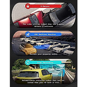 iiwey S3- Upgraded 4K Dash Cam Built with WiFi GPS UHD 2160P Dashboard Camera Recorder, 3" IPS Touchscreen, 170° Wide Angle, WDR, Night Vision, SD Card Included