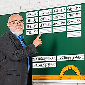 300 Sheets Sentence Strips Rainbow Ruled Word Strips Adhesive Learning Sentence Strips for School Office Rewards Supplies, 3 x 8 Inch, 6 Packs Totally (White)