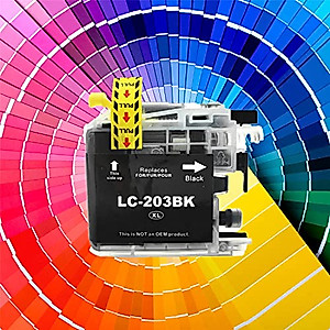 LC203XL Compatible Ink Cartridge Replacement for Brother LC201 LC203 XL LC203XL for MFC J480DW MFC J485DW MFC J880DW MFC J460DW MFC J4620DW MFC J4420DW MFC J5520DW MFC J680DW Printer Black*10Pack