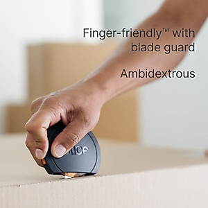 Slice 10477 Super-Safe Carton Cutter, Retracting Blade Guard, Finger-Friendly Blade, Easy Grip, Lasts 11x as Long as Metal, 1 Pack