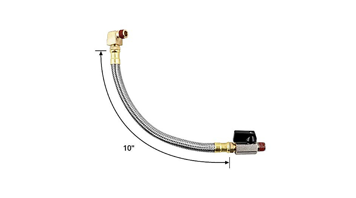 QWORK Extended Air Compressor Drain Kit | Hose & Adapter