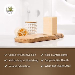 Southern Natural Goat Milk Soap Bar - Oatmeal Milk & Honey 3 Pack - For Dry Sensitive Skin. Natural, Handmade Soap For Men, Women, Kids, Face & Body