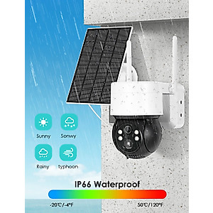 ANBERX Outdoor Security Camera, 2K/3MP Night Vision Security Cameras Wireless Outdoor with PIR Motion Sensor IP66 Waterproof Solar Camera Security Outdoor(Black)