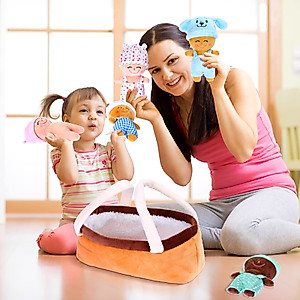 Skylety 6 Pieces 7 Inches Basket of Babies Soft Baby Doll Multicultural Dolls Sensory Plush Diversity Baby Dolls Stuffed Plush Figures for All Ages