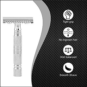 Pearl Shaving Double Edge Open Comb Safety Razor for Men (Brass metal) - Reusable Metal Razor | Eco Friendly DE Razor | Premium Shaving Razors for Men | Shaving Kit for valentine's gift