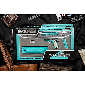 GoatGuns Miniature 1911 Historical Model Tiffany Blue | 1:2.5 Scale Diecast Metal Build Kit