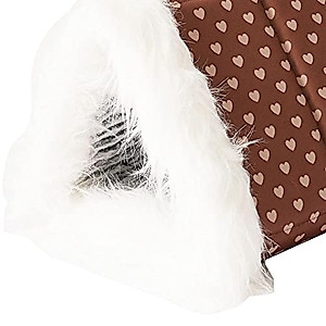 Gralara 2 in 1 Cat Warm House Self Warming Mat Soft Sleeping Plush Nest Hut Pad Dog Tent Cave Pet Bed for Small Medium Dogs, Indoor Cats, Sleeping, Puppy, Heart