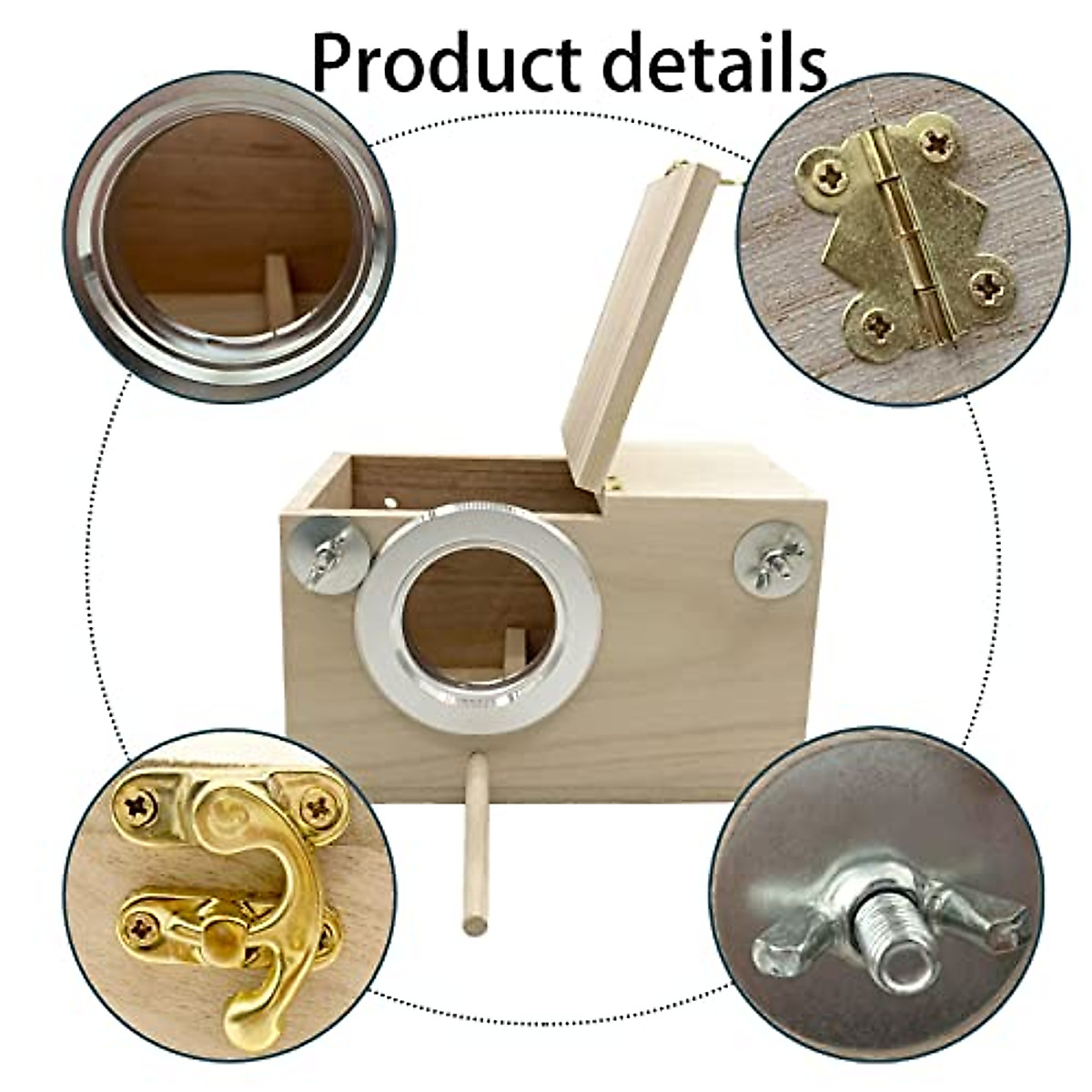 MUYG Parakeet Breeding Box Birds Natural Wooden House Lovebird Nesting Mating Box 7Pcs Bird Supplies for Cockatiel Finch Canary Budgie Aviary (7.67×4.72x4.72 in)