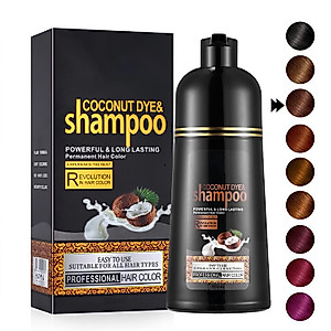Fvquhvo Dark Brown Hair Color Shampoo for Gray Hair - Instant Hair Dye Shampoo 3 in 1 for Men & Women - Herbal Ingredients Safe to Use - 16.90 Fl Oz