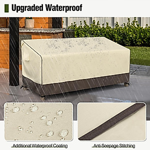 MR. COVER Outdoor Couch Cover Waterproof, Patio Furniture Covers for 3-Seater Couch, Fits up to 80"W x 38"D x 35"H, Moisture-proof & UV-protection, Brown & Khaki