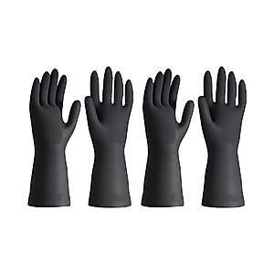 UUYYEO 2 Pairs Rubber Kitchen Dishwashing Gloves Reusable Household Cleaning Gloves Waterproof Dish Washing Gloves L