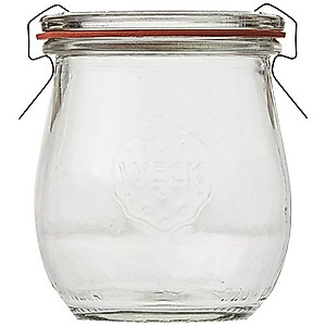 Mini Tulip Jelly Jar with Glass Lids 6 Rings and 12 Clamps, 6 Count (Pack of 1)