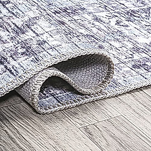 JONATHAN Y WSH102A-3 Didim Boho Gray Medallion Machine Washable Indoor Bohemian Transitional Area Rug,High Traffic,Kitchen,Living Room,Backyard,Non Shedding,3 X 5,Gray/Purple