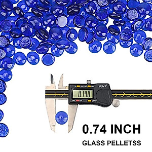 Unidanho 20Pounds Fire Glass Beads for Propane Fire Pit, Fireplace and Outdoor Decorative, 3/4 Inch High Luster Fire Pit Glass Rocks