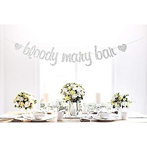 Bloody Mary Bar Banner, Wedding Bar Bunting, Bridal Shower Party Decor, Engagement Decors, Bachelorette Sign, Birthday Party Decorations, Silver Glitter