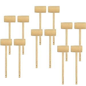 Southern Homewares Wooden Crab Mallet Seafood Lobster Shellfish Cracker Hardwood Hammer Set of 12