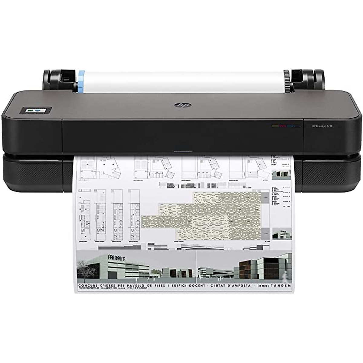 HP DesignJet T210 Large Format 24-inch Color Plotter Printer, Includes 2-Year Warranty Care Pack (8AG32H),Black