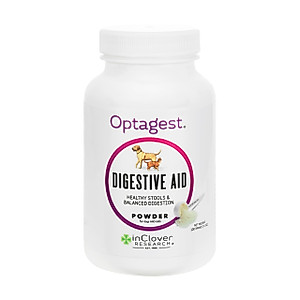 InClover Optagest Natural Digestive Aid, Organic Prebiotics & Enzymes Supplement Powder for Dogs and Cats - Promotes Healthy Stools, Less Gas, Optimal Nutrient Absorption, Intestinal Balance, 3.5oz