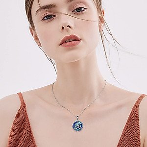 AXELUNA Dragon Celtic Knot Necklace Sterling Silver Dragon Abalone Shell Pendant Gifts For Women Men Jewelry