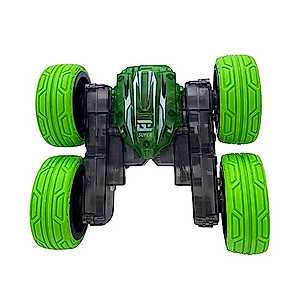 Threeking Small RC Rotating Stunt Cars Flowering Remote Control Car Toys with Lights Double-Sided Driving 360-degree Flips Rotating Car Toy