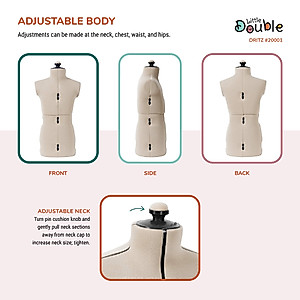 Dritz Little Double Adjustable Dress Form, Child, Beige - 20001