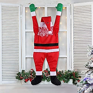 5.5 Ft Large Hanging Christmas Santa Claus Decorations,66.6'' Christmas Ornaments Hanging Santa Christmas Decoration from The Gutter Roof Outdoor Yard Decor Indoor Home Wall Car (5.5 ft(170 cm))
