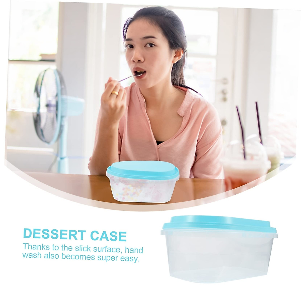 Mikinona 1Set Cake Boxes and Ice Cream Containers Reusable Plastic Ice Cream Tubs for Freezer Storage Ideal for Homemade Ice Cream and Desserts