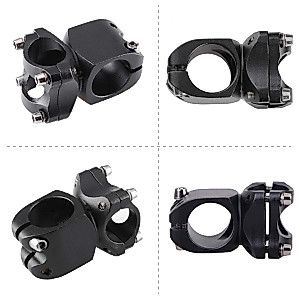 Azarxis 25.4mm 31.8mm Stem 38mm 60mm Lightweight Bike Short Handlebar Stem Riser MTB Stem for Most Bicycle, Mountain Bike, Road Bike, BMX, MTB, Fixie Gear, Cycling (Black - 25.4 x 60mm)