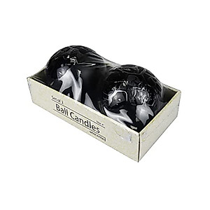 Zest Candle 2-Piece Ball Candles, 4-Inch, Black