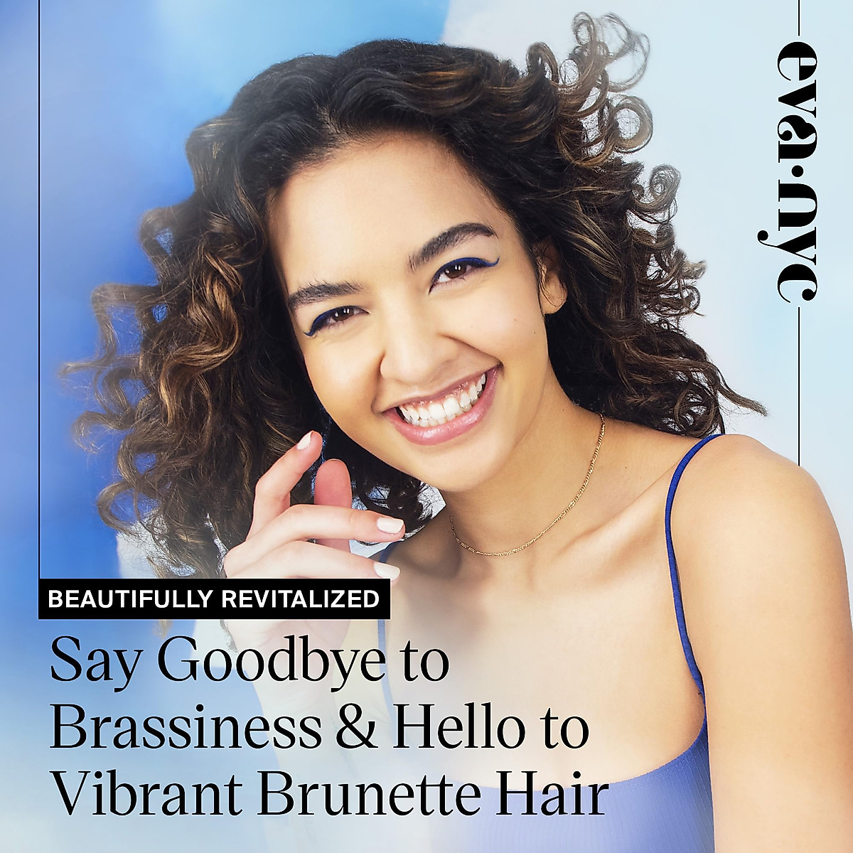 Eva NYC Brass to Sass Brunette Conditioner, Blue Conditioner for Brassy Hair, Neutralizes Brassy Red and Orange Tones, 8.8 fl oz