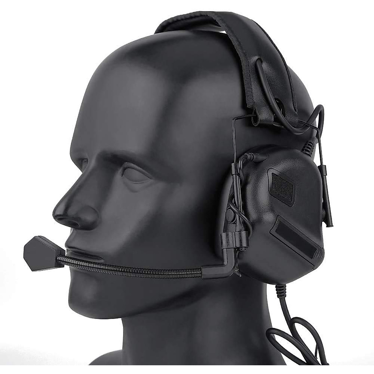 ATAIRSOFT Tactical Headset Wargame Hunting Headphone Without Noise Cancellation Function (Black)