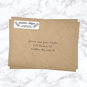 Modern Black and White Rolled Address Labels / 250 Personalized Return Address Labels/Designer Address Stickers in Elegant Plastic Dispenser