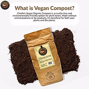 Charlie's Vegan Compost - Concentrated Organic Gardening Vegan Cruelty Free Plant Soil Amendment Dirt Booster - Indoor or Outdoor Garden Farming, Increase Yield in Vegetables, Plants - 10 Lb