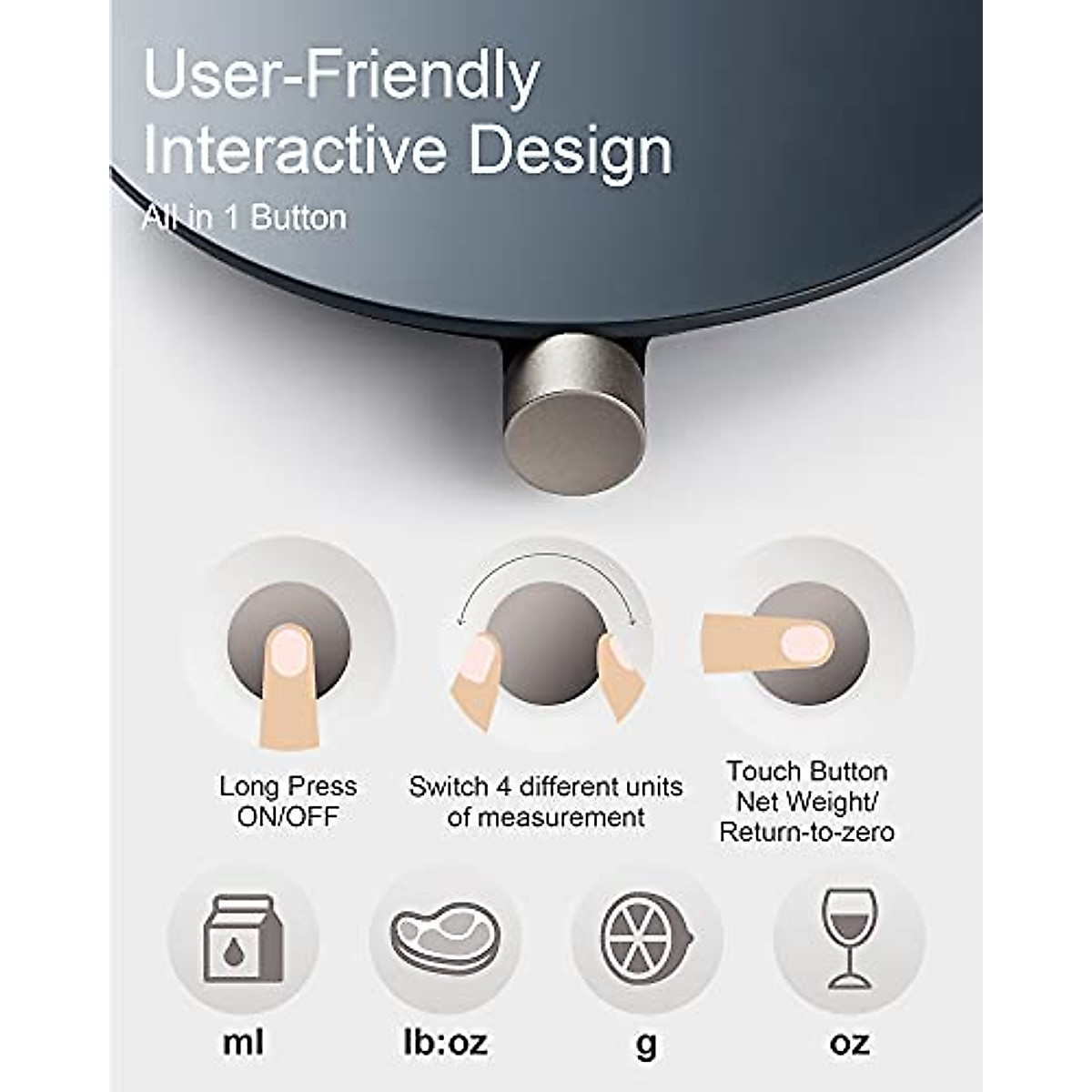 HOTO Smart Food Scale, Kitchen Scale, Food Scales Digital Weight Grams and Oz, Coffee Scale, Kitchen Scale with 0.1g High Precise Sensor, Measures in 4 Units (g/ml/oz/lb: oz)