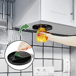 MOJO-HOME Under Counter Easy Jar Opener for Weak Hands - New Improved Design with Grip Tape to Prevent Slippage - Easily Twist Open Jars and Lids (Black)