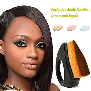 Foundation Makeup Brush,FRX Flat Top Foundation Brush,High Density Seamless Kabuki Face Brush Multifunctional for Blending Liquid, Cream or Flawless Powder Cosmetics (Black)