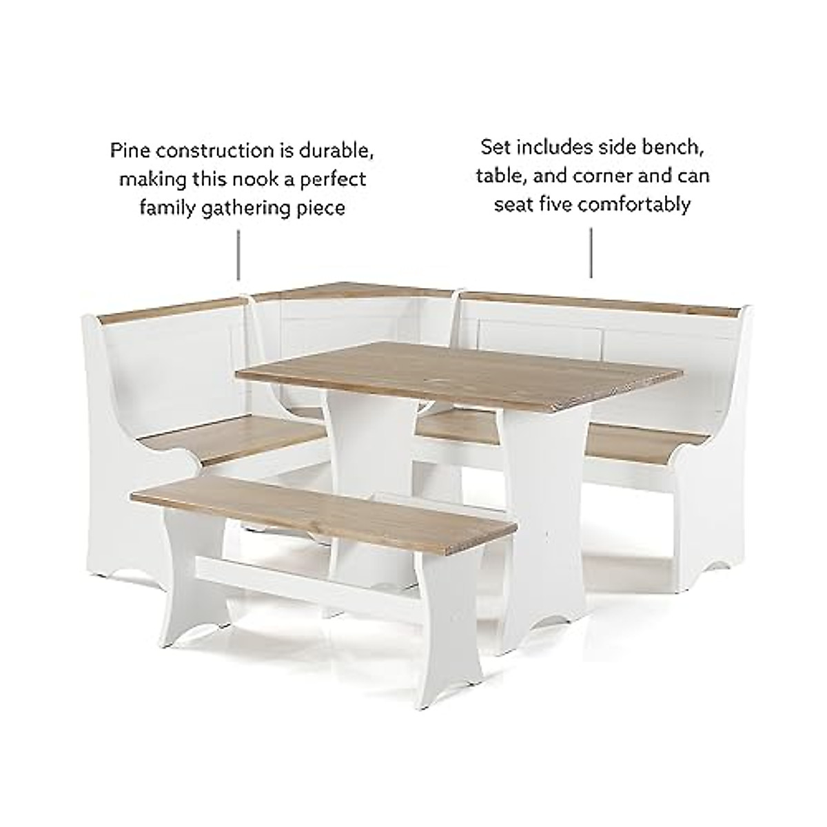 Linon Home Decor Sadie Antique White Nook