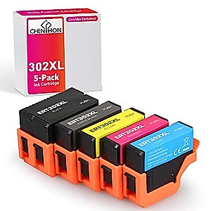 CHENPHON Remanufactured 302 Ink Cartridge Replacement for Epson 302XL 302 XLT302XL for use with Expression Premium XP-6000 XP-6100 Inkjet Printer 5 Packs (BK, Photo BK,C, M, Y)